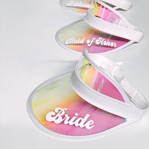 Vintage Retro Iridescent Personalized Bride Visor Bachelorette Visors ...