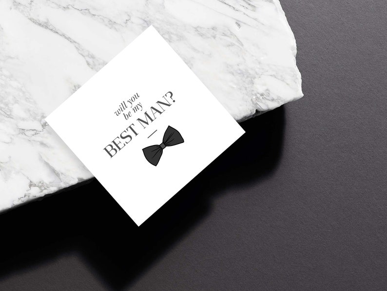 4x4 Minimalist Groomsman Proposal Card Will You Be My - Etsy