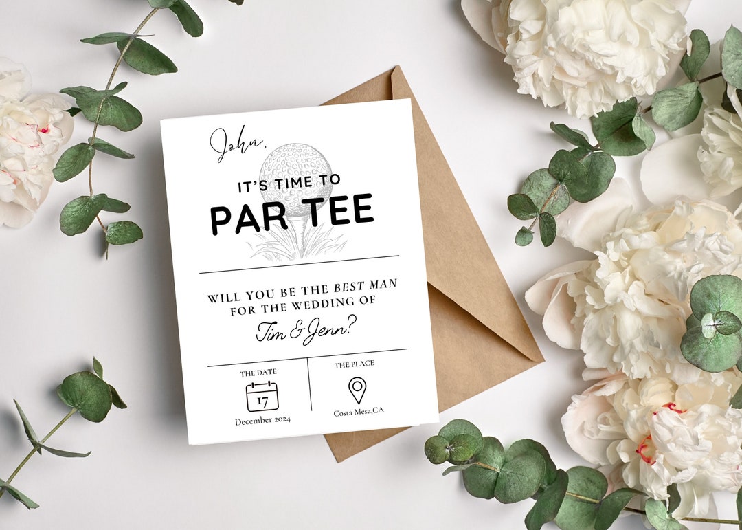 Golf Personalized Groomsmen Proposal Card Golfing Flat Informational ...