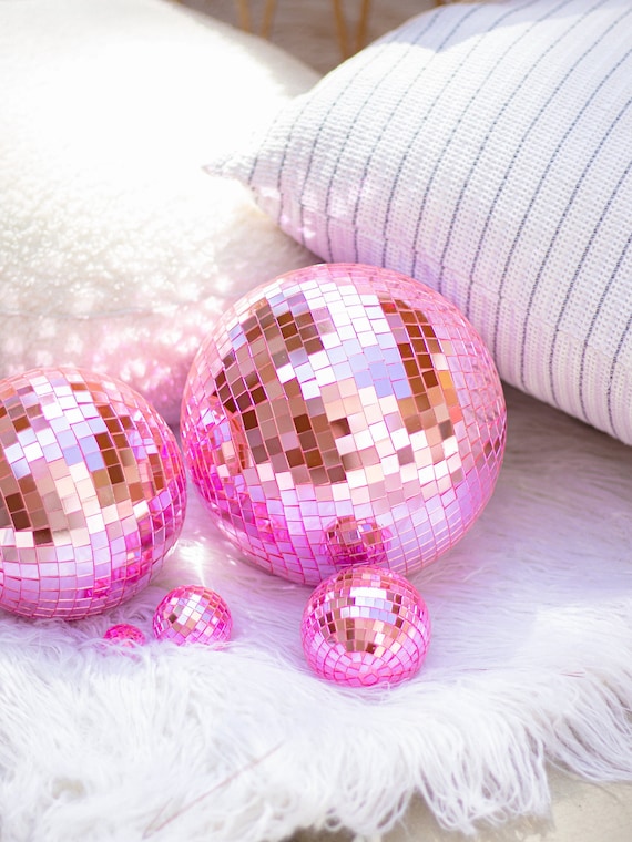 Pink Mirror Disco Ball for Retro Disco Groovy Party Decor | Last Disco ...
