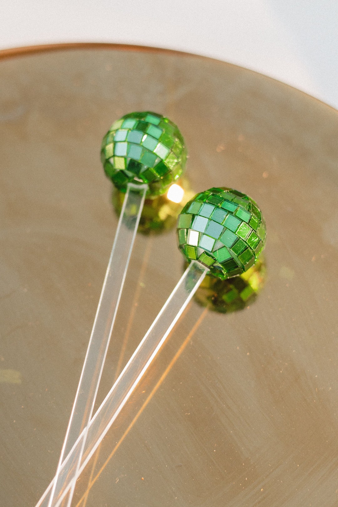 Green Disco Ball Stir Stick 1pc | Stirrer Sticks | Green Mirror Green ...