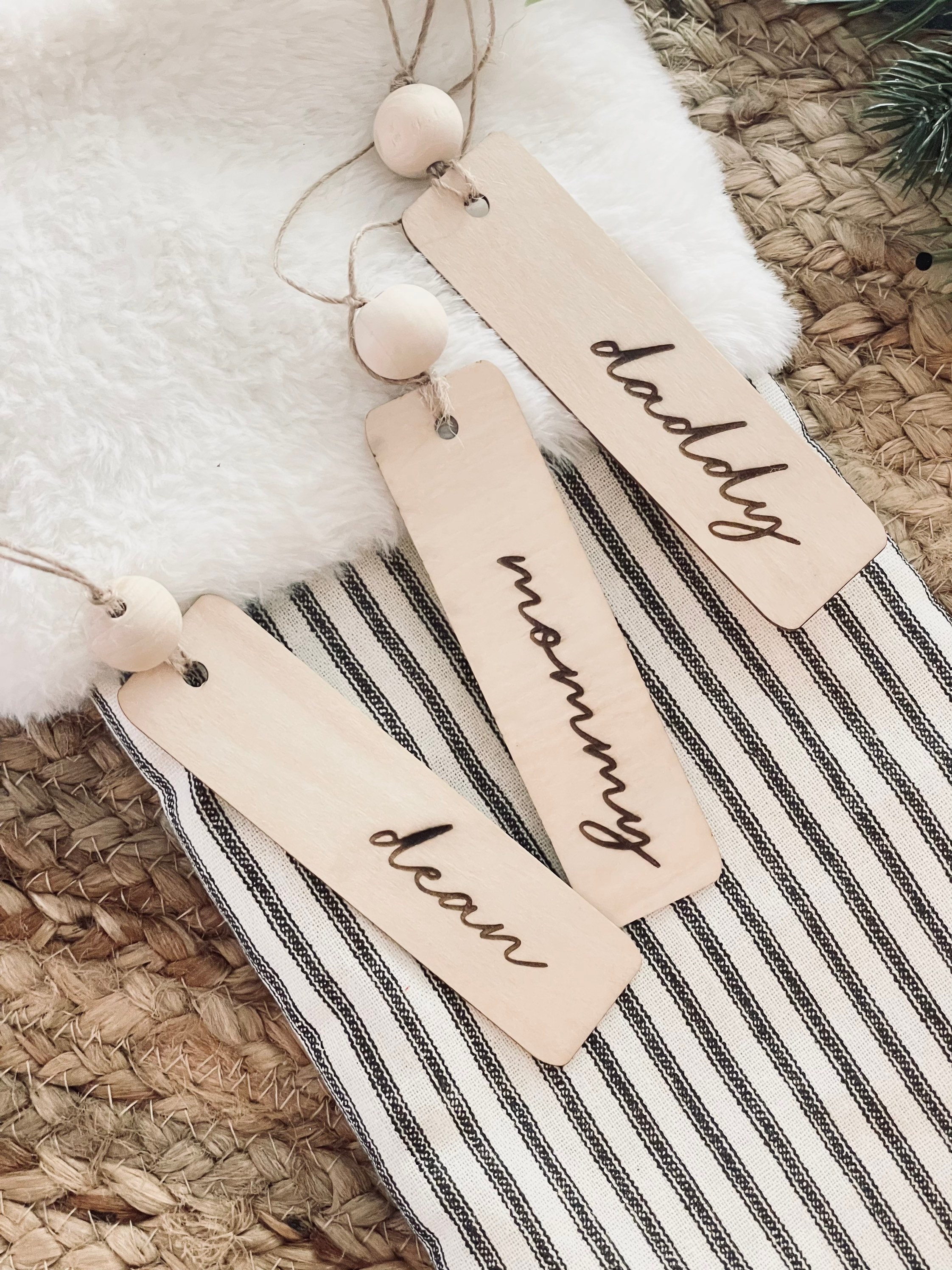 Personalized Wooden Stocking Tag Personalized Wooden Stocking - Etsy