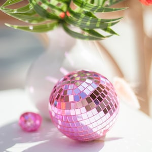 Pink Mirror Disco Ball for Retro Disco Groovy Party Decor | Last Disco ...