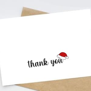 Christmas Thank You, Christmas Thank You Notes, Santa Hat Thank You ...