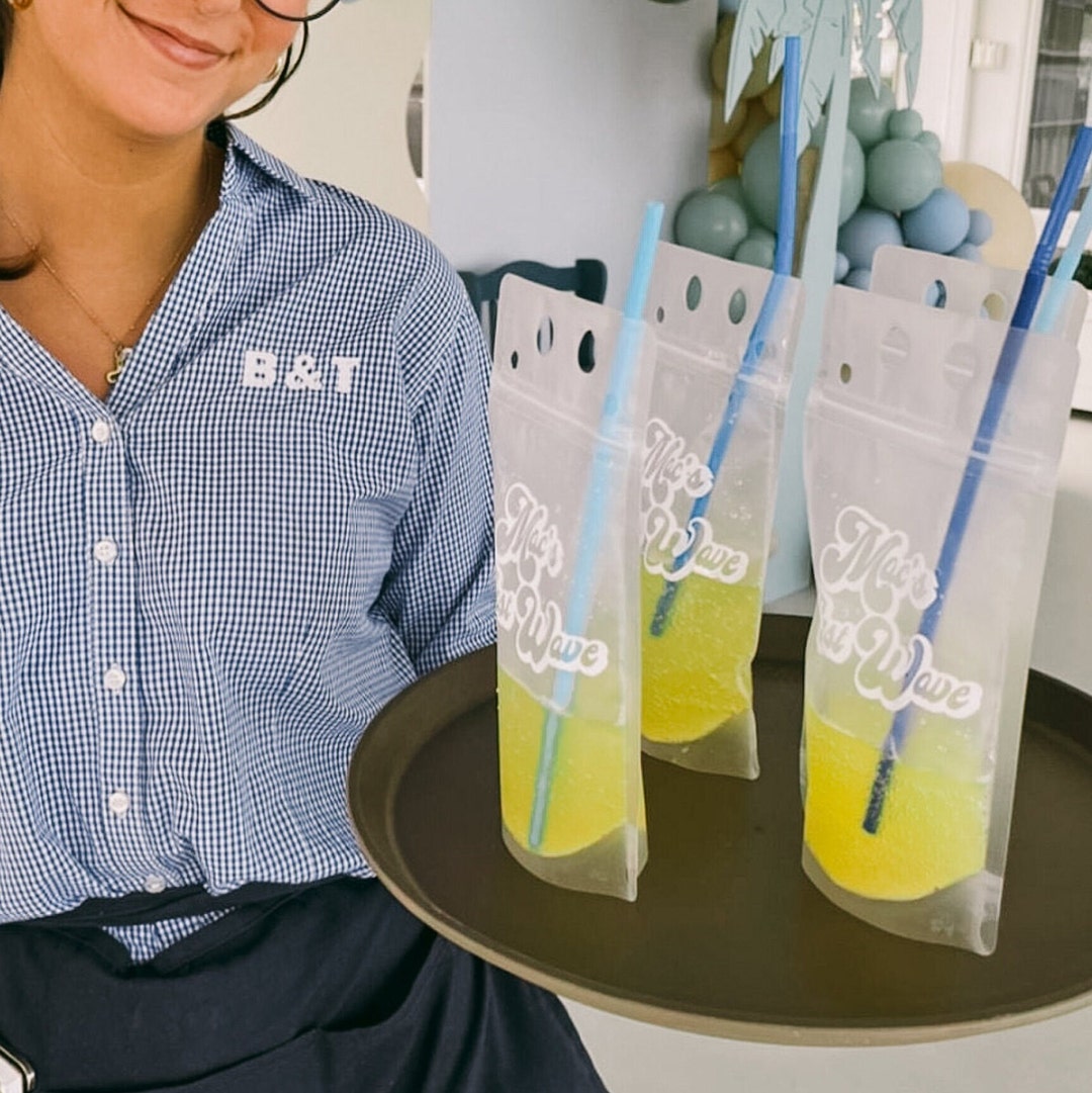 Custom Event Party Drink Pouches W/ Straw - Custom Logo Custom Birthday ...