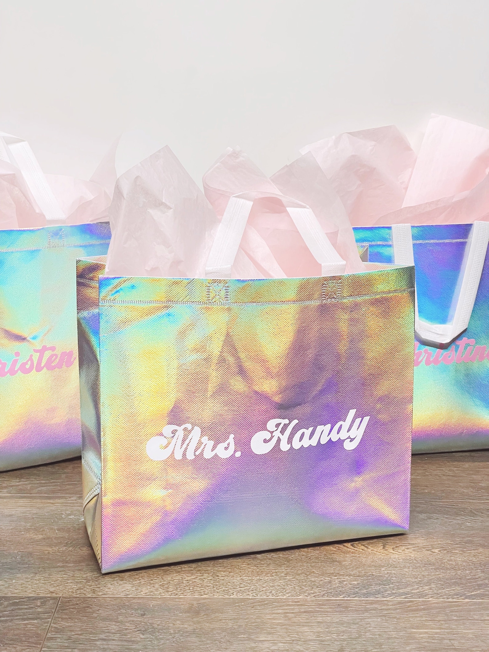 Retro Holographic Gift Bag Tote Bag Welcome Bachelorette Party - Etsy