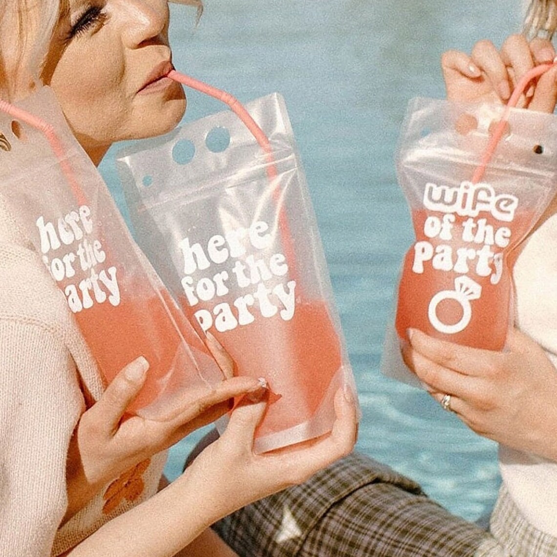 Wife of the Party Bride Drink Pouches Bridesmaid Drink Adult - Etsy