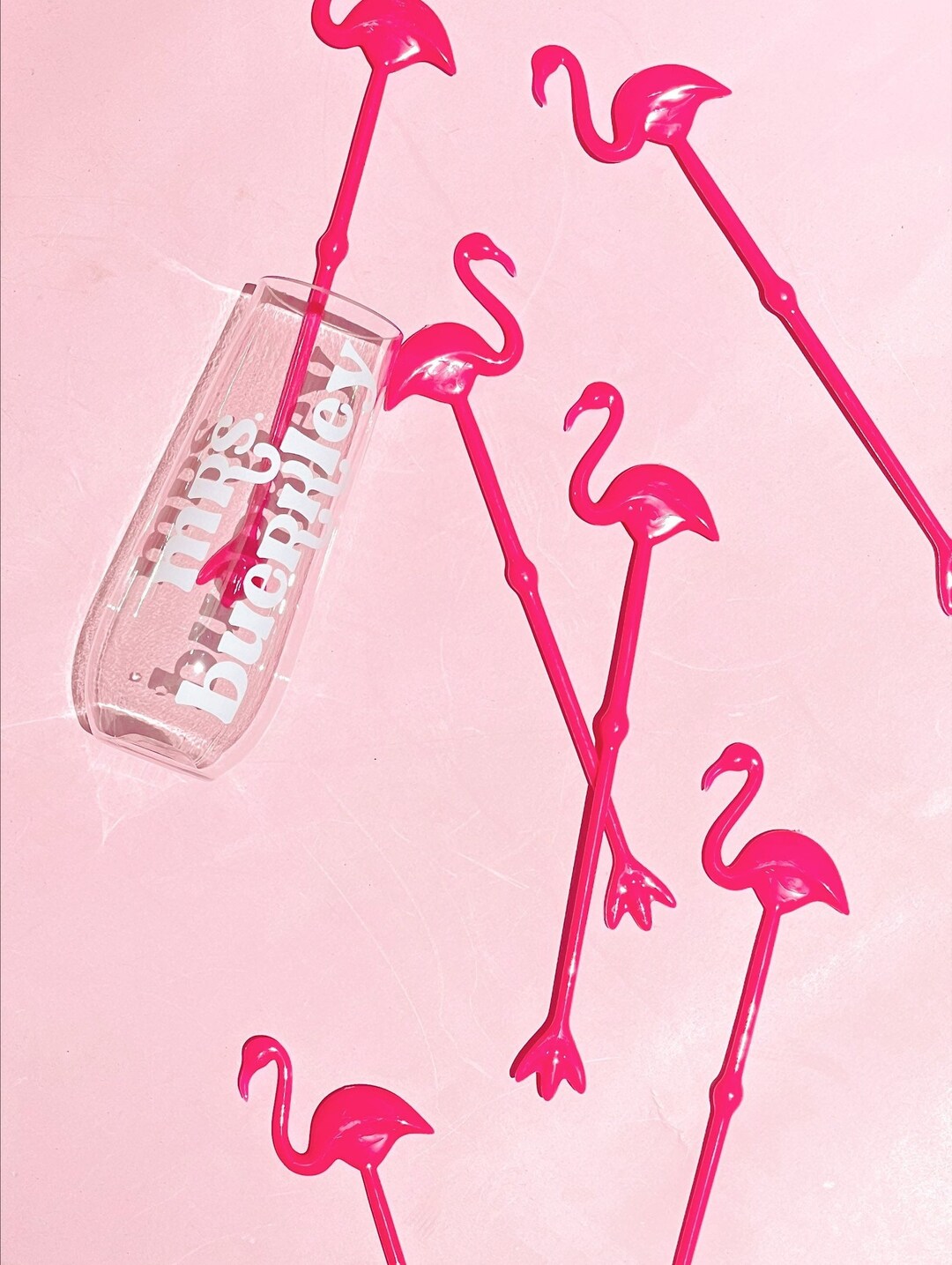 Pink Flamingo Stirrer Sticks | Tropical Bachelorette Party Decor, Set ...