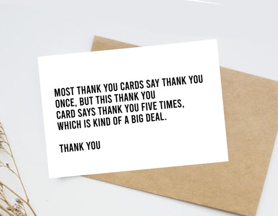 Funny Thank You Cards Sayings