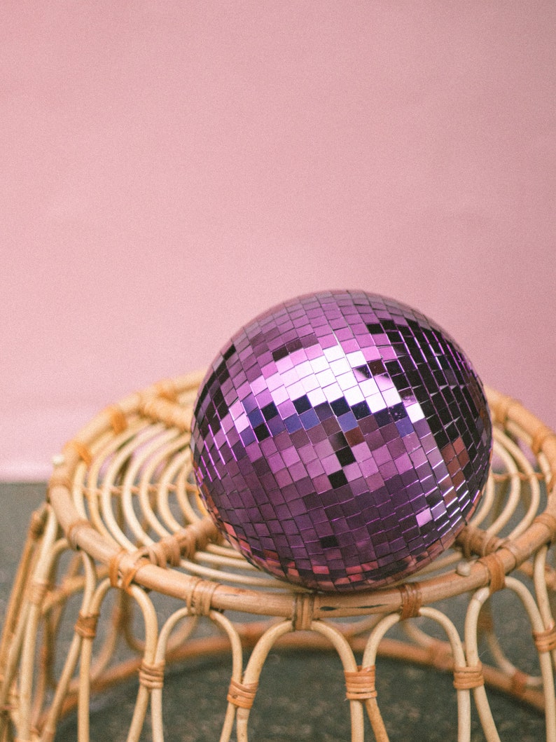 Purple Mirror Disco Ball Retro Disco Groovy Party Decor | Last Disco ...