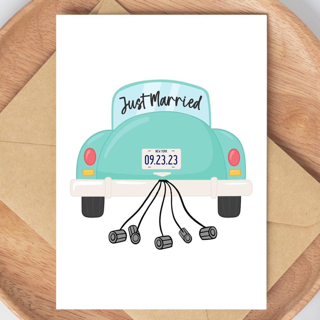 Personalized Folded Wedding Cards Just Married Card Custom - Etsy