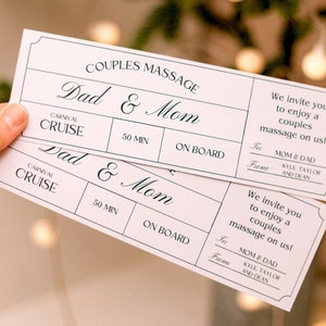 Gift Ticket Gift Gift Voucher Personalized Ticket Christmas - Etsy