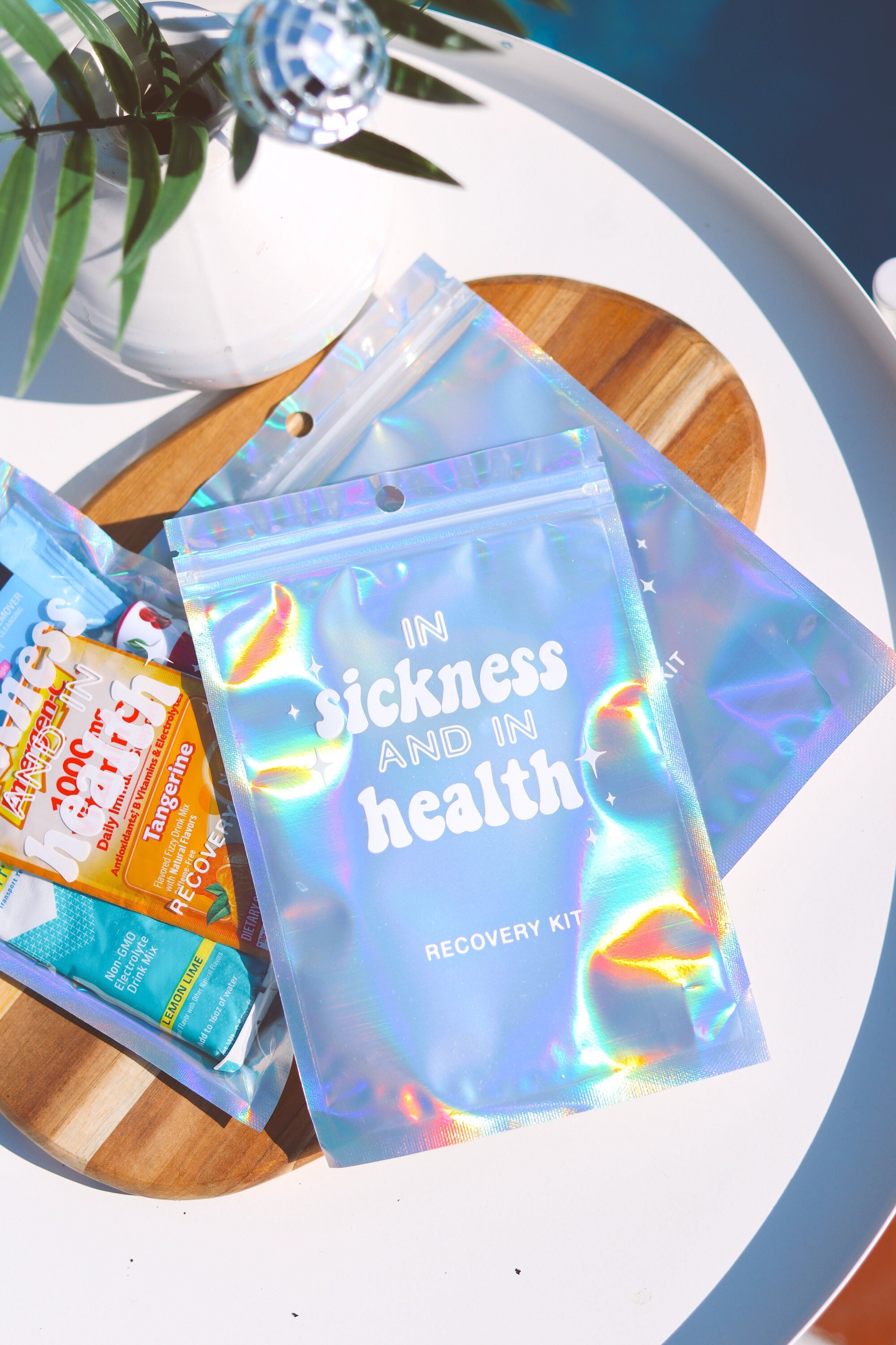 Silver Holographic in Sickness and in Health Hangover Kits - Etsy