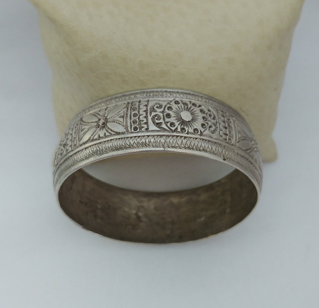 Vintage Bracelet Moroccan Silver Berber Cuff Handmade Bangle Tuareg ...