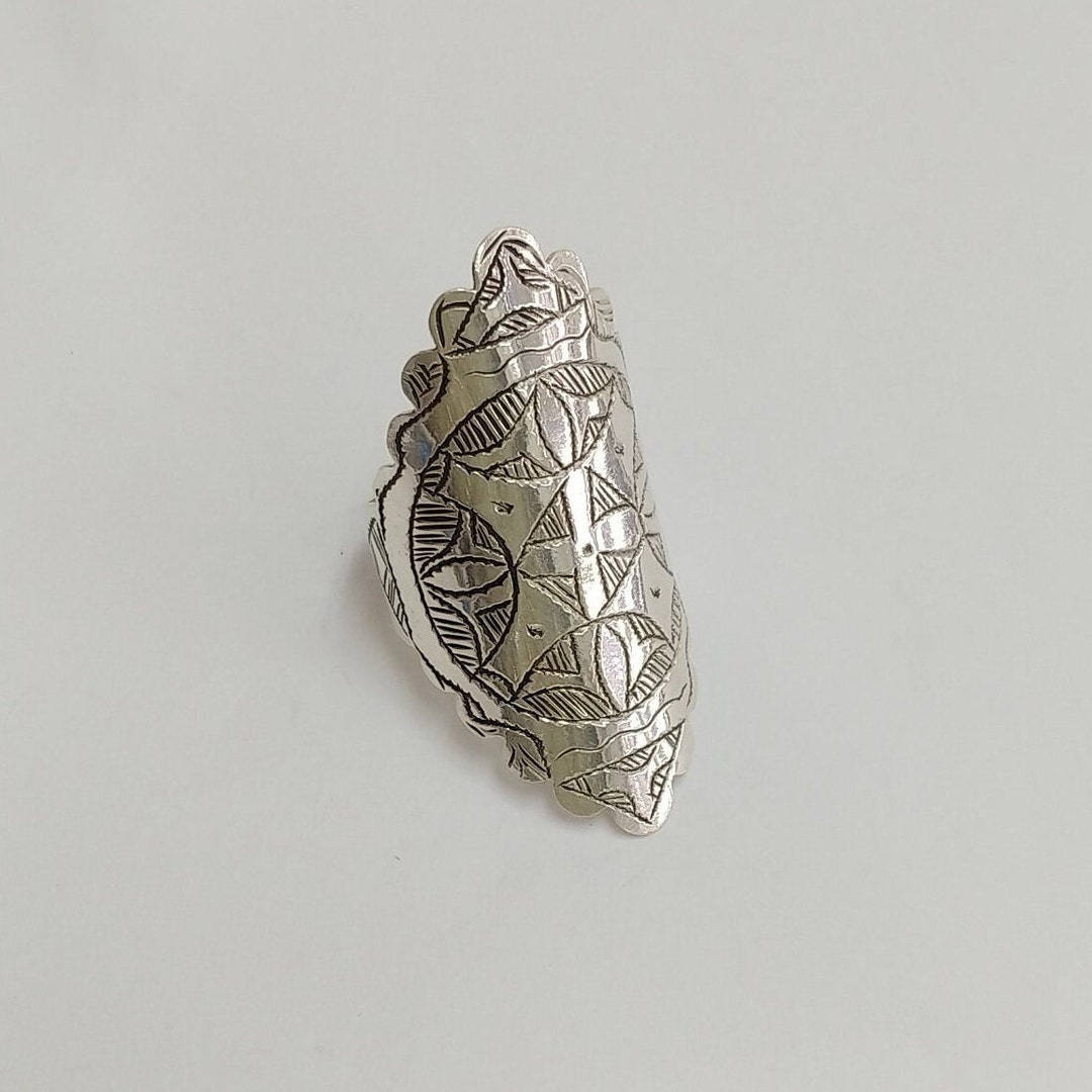 Moroccan Ring Silver Tuareg Size 9 Berber Sterling Handmade Shield ...