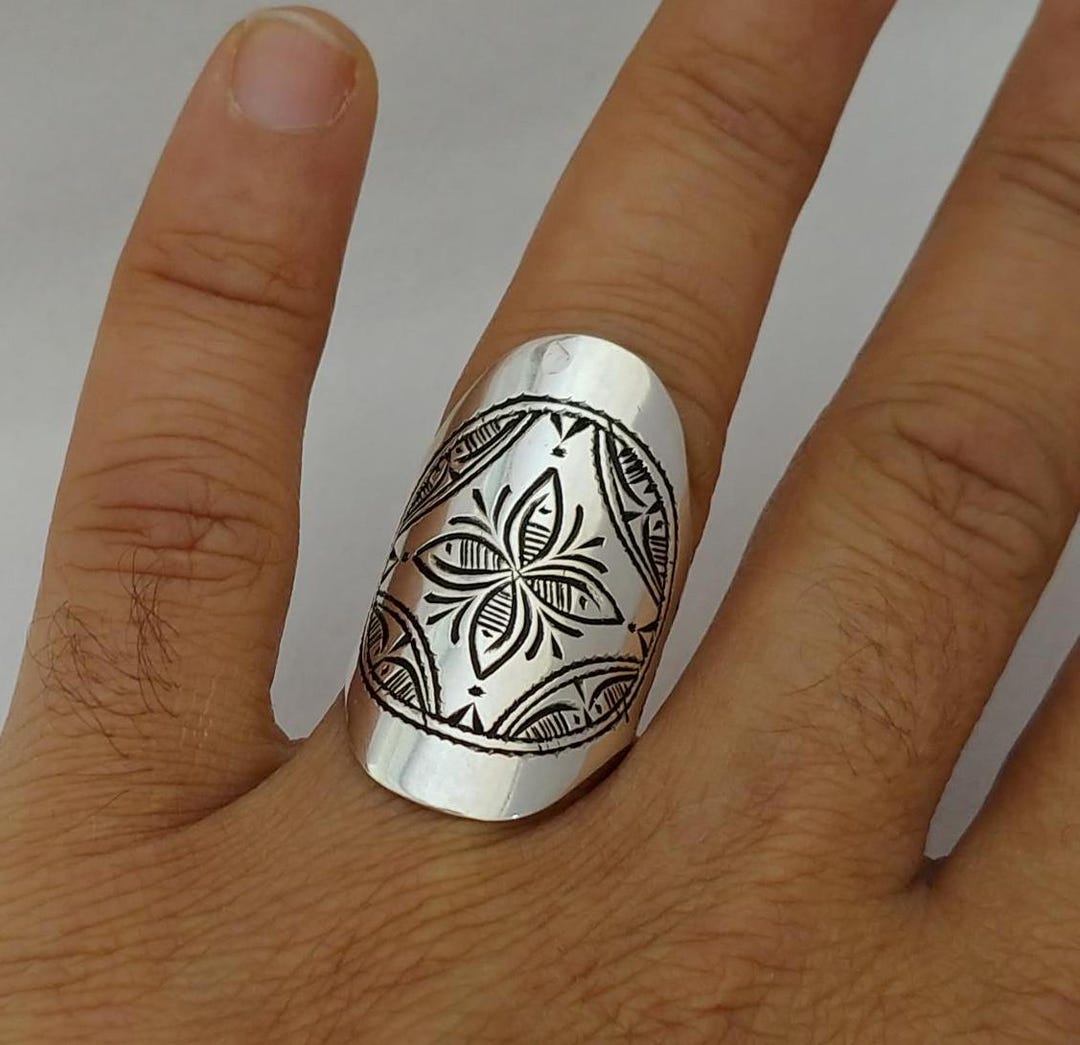 Moroccan Ring Silver Tuareg Berber Sterling Handmade Shield Rings ...