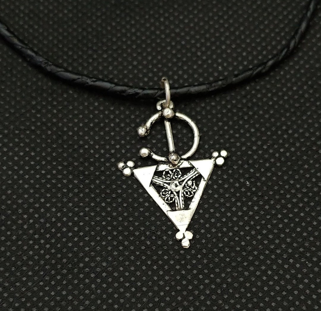 Berber Moroccan Silver Necklace, Vintage Pendant Fibula, Handmade ...