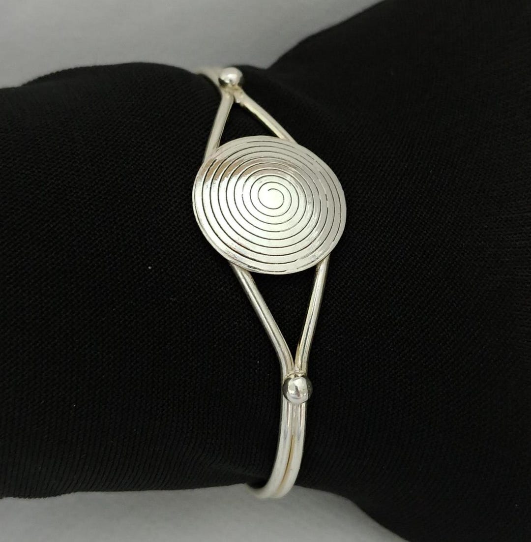 Moroccan Bracelet Sterling Silver Spiral Handmade Berber Cuff Bangle ...