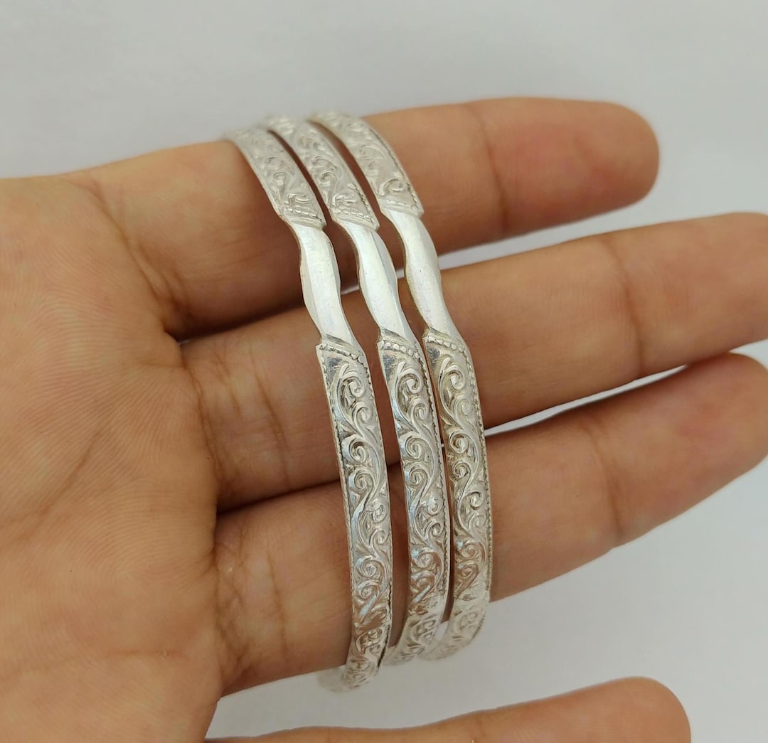 Moroccan Bracelet Silver Berber Bangle: Tribal Engraved Handmade ...