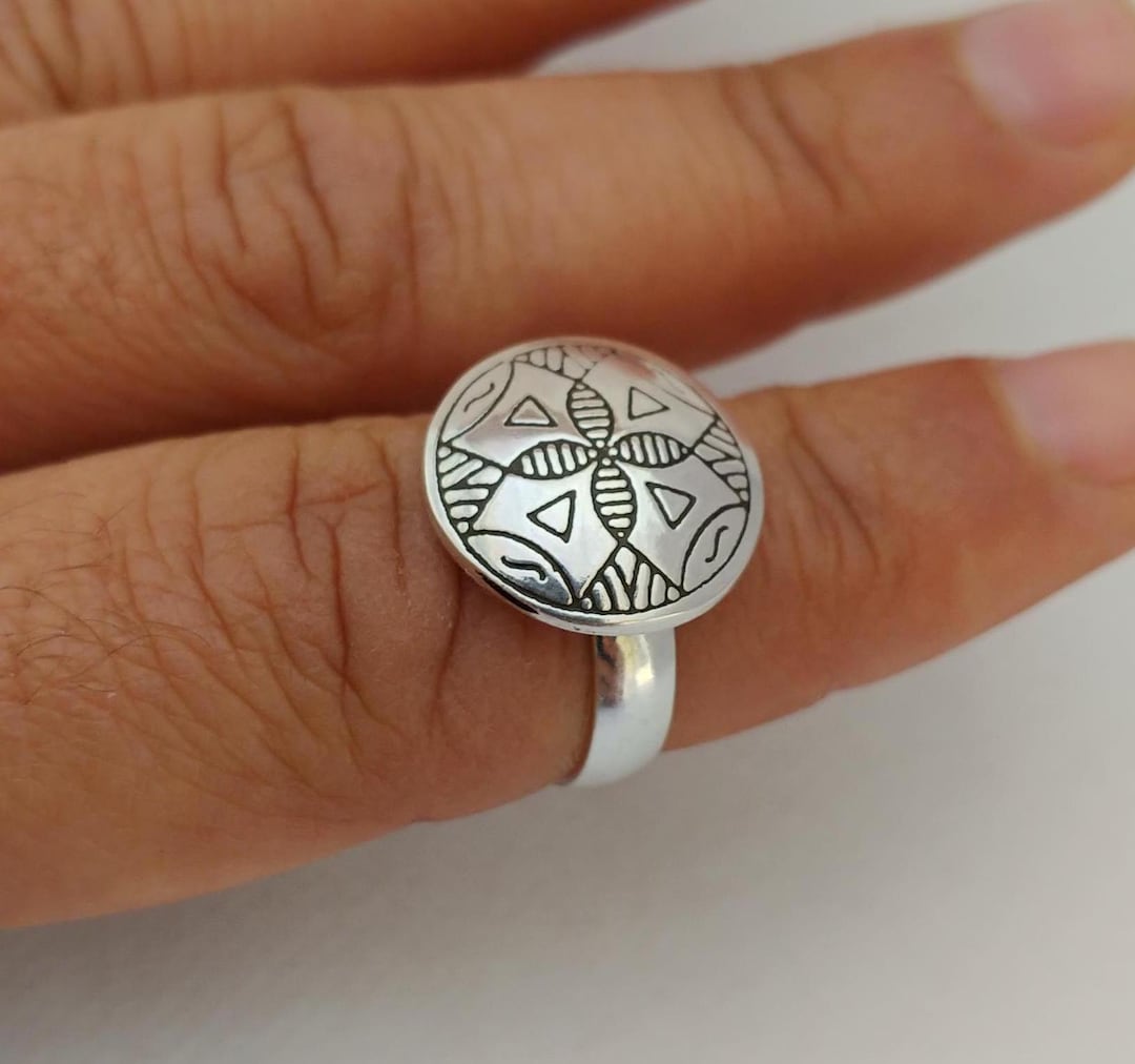 Moroccan Ring Silver Tuareg Berber Sterling Handmade Shield Tribal ...