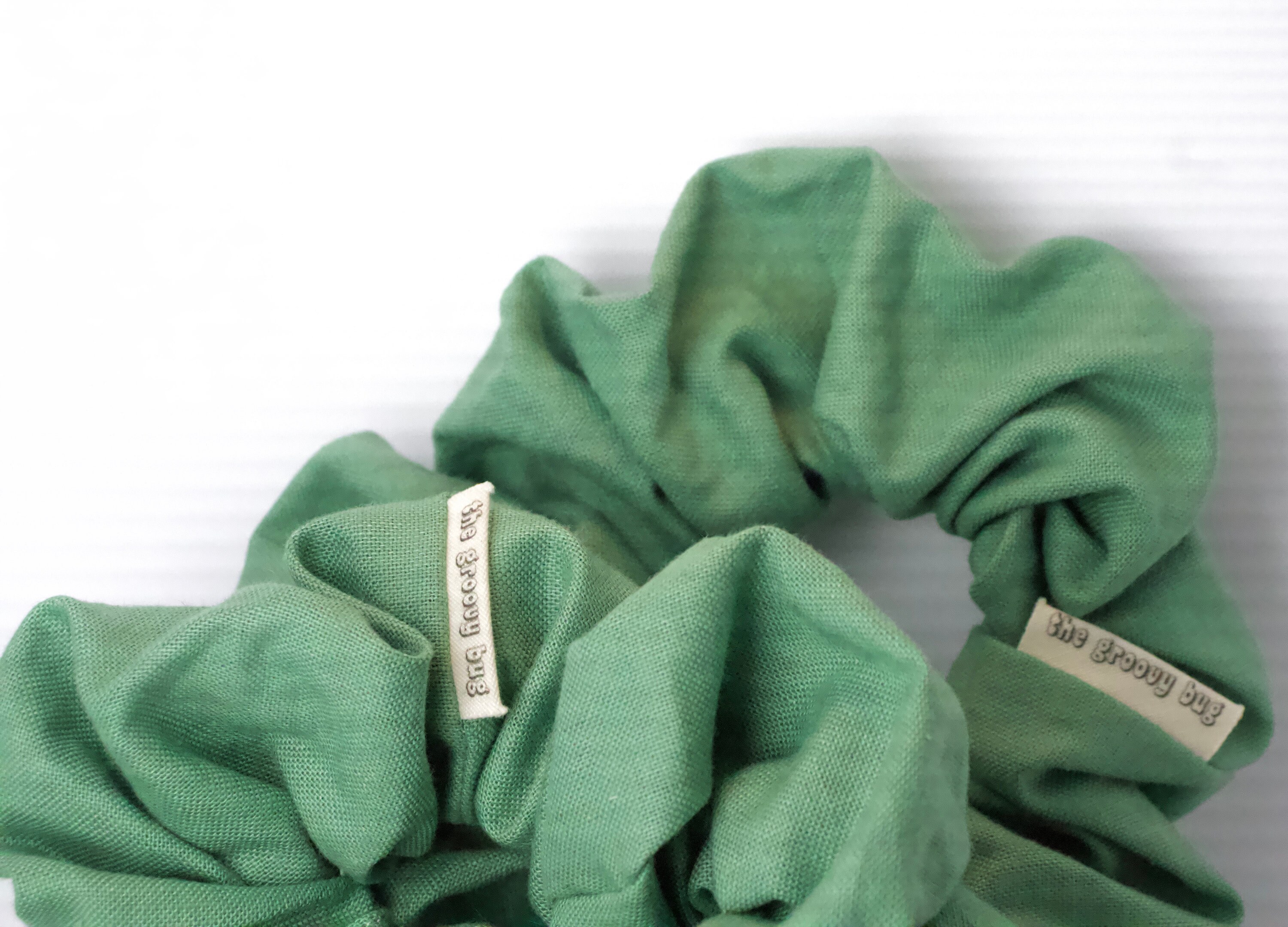 Green Scrunchies Organic & Handmade, 100% Cotton + OEKO-TEX Certified ...