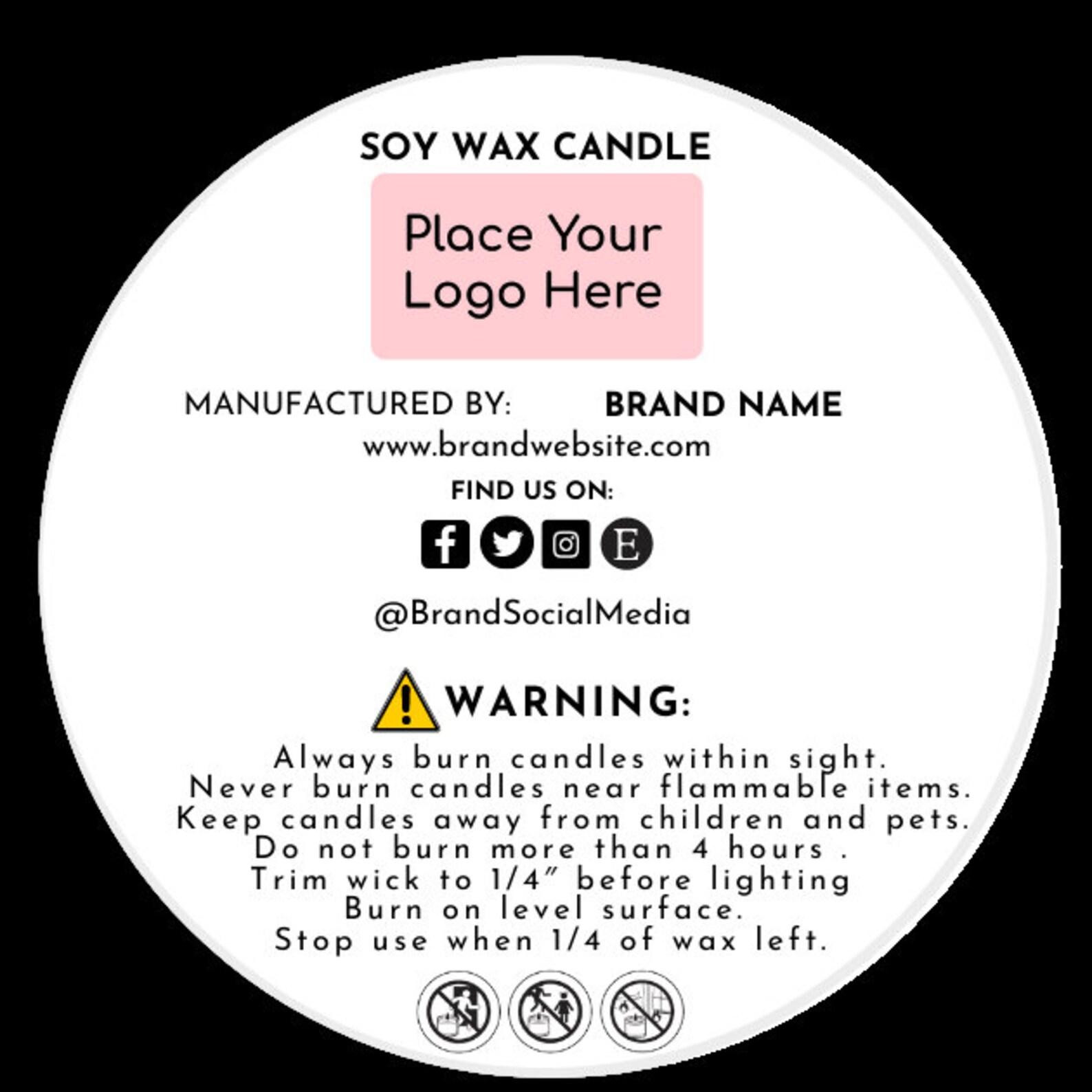 Candle Warning Labels Template
