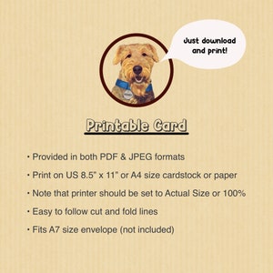 Printable Greeting Card / Toy Poodle Puppy / 5 X 7 Size / Instant ...
