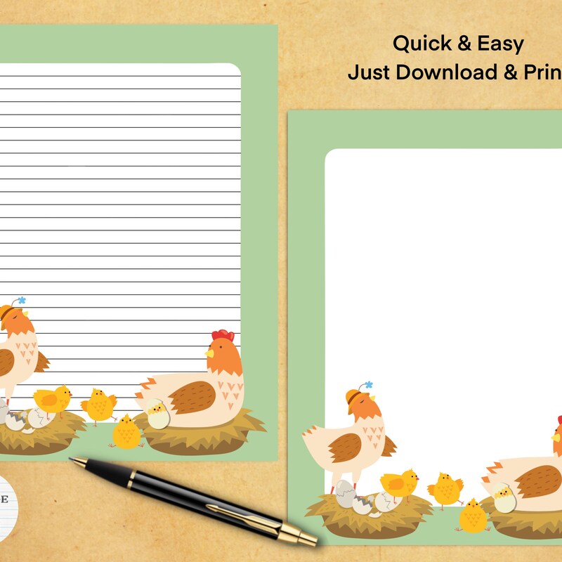 Chicken Stationary - Etsy