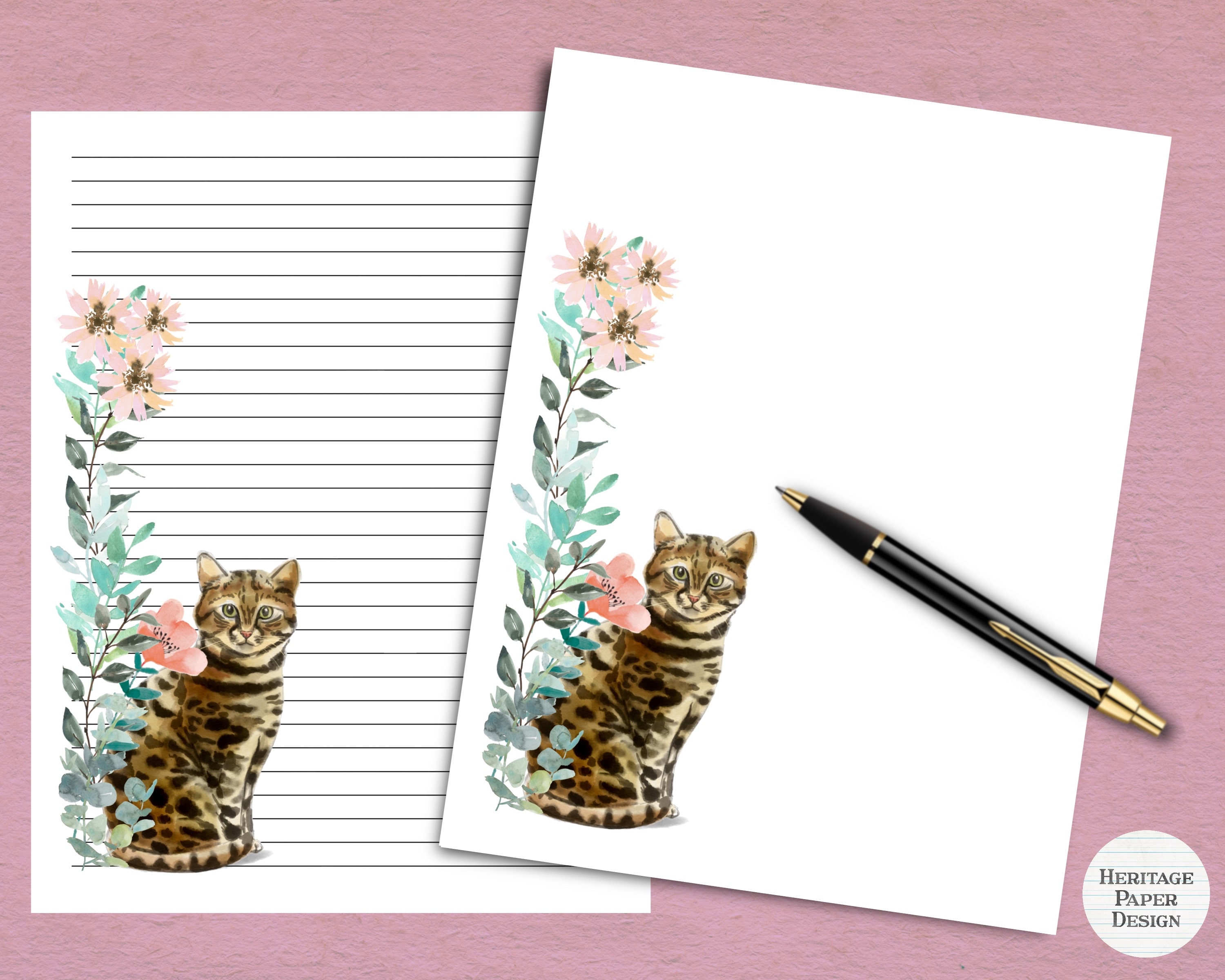 Papercraft Lined and unlined printable writing paper for snailmail ...