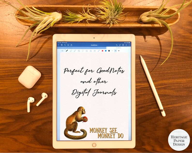 Monkey See, Monkey Do Printable Stationery / Digital Note Paper / Notes ...