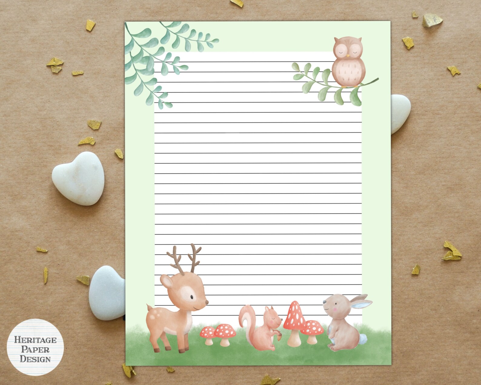 Woodland Animals Printable Stationery | Print Easily at Home | Perfect ...