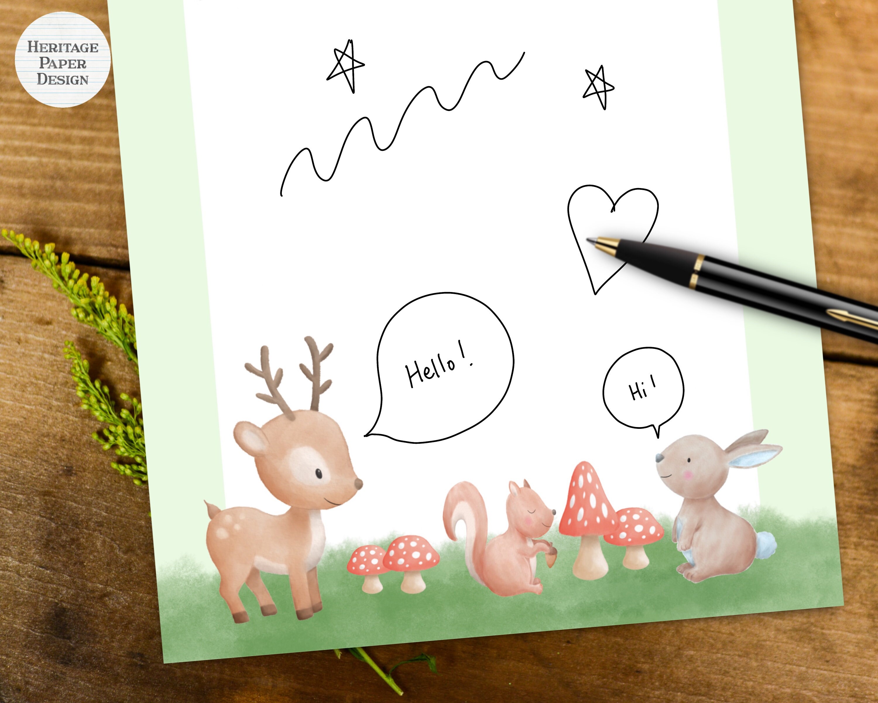 Woodland Animals Printable Stationery | Print Easily at Home | Perfect ...