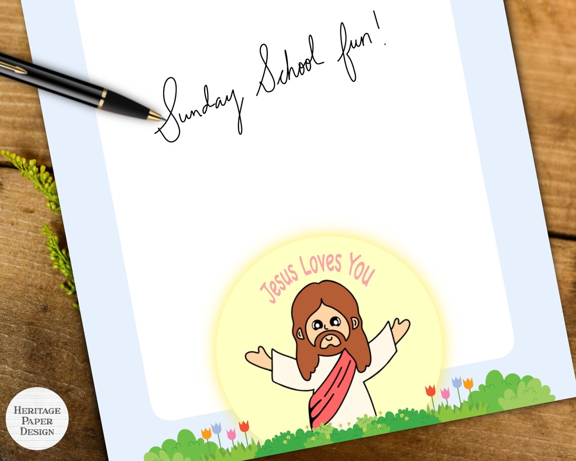 Jesus Loves You Printable Stationery / Digital Note Paper / Instant ...