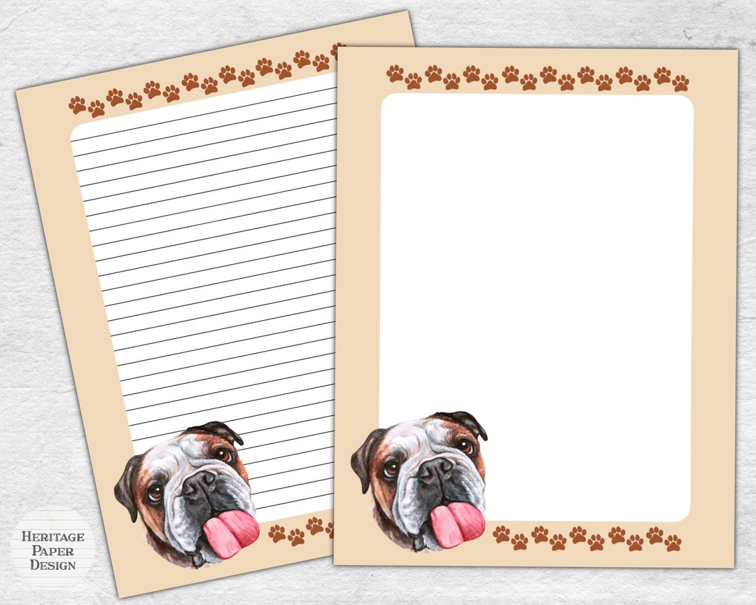Bulldog Printable Stationery 1 | Print Easily at Home | Perfect for ...