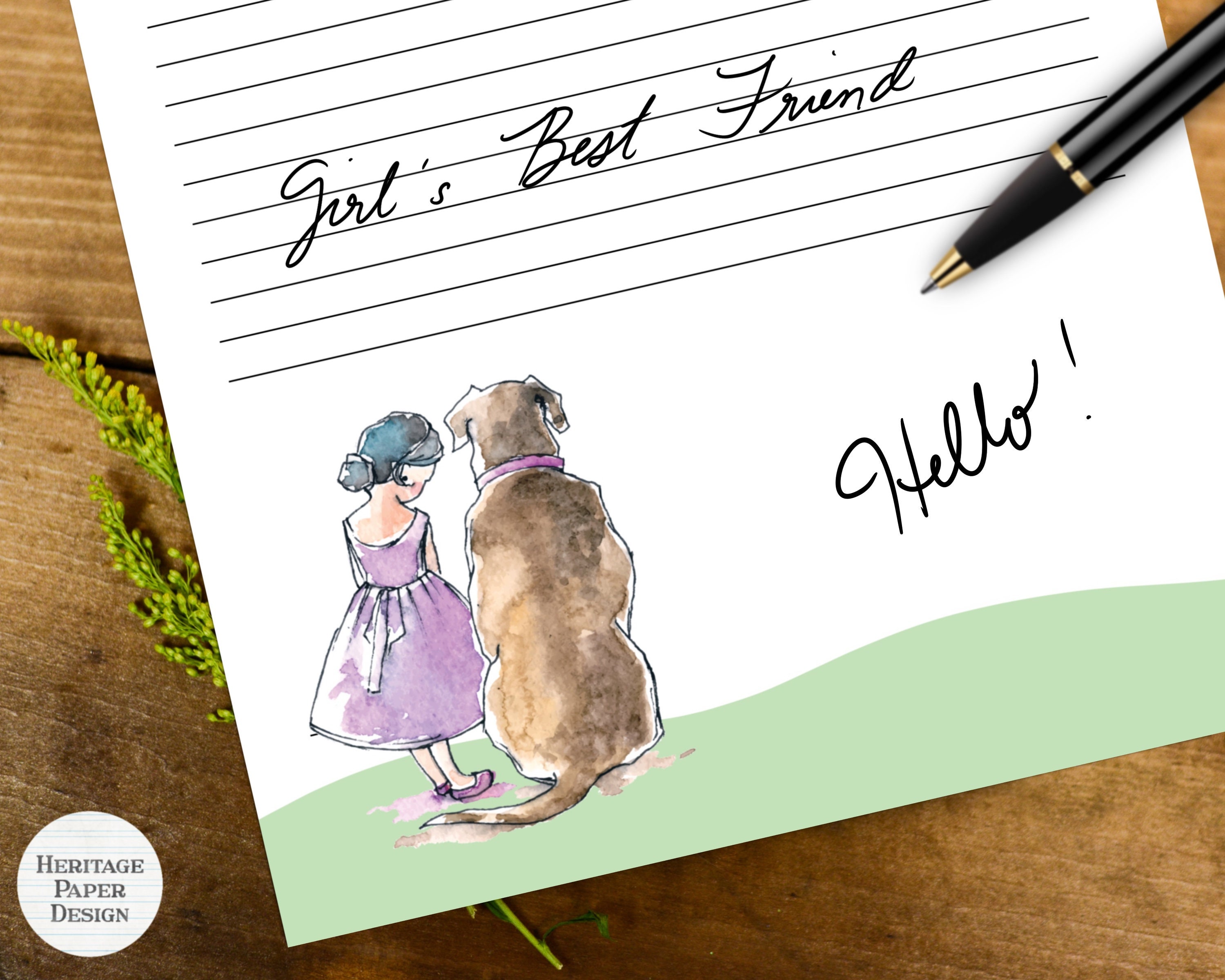 Girl’s Best Friend - Printable Stationery | Big Friendly Dog | Writing ...