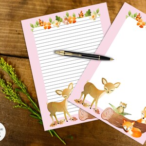 Cute Woodland Critters Printable Stationery / Digital Note Paper ...