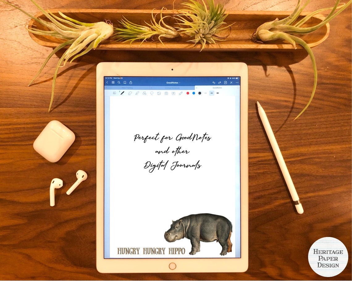 Hungry Hungry Hippo Printable Stationery / Lined Paper / Digital Note ...