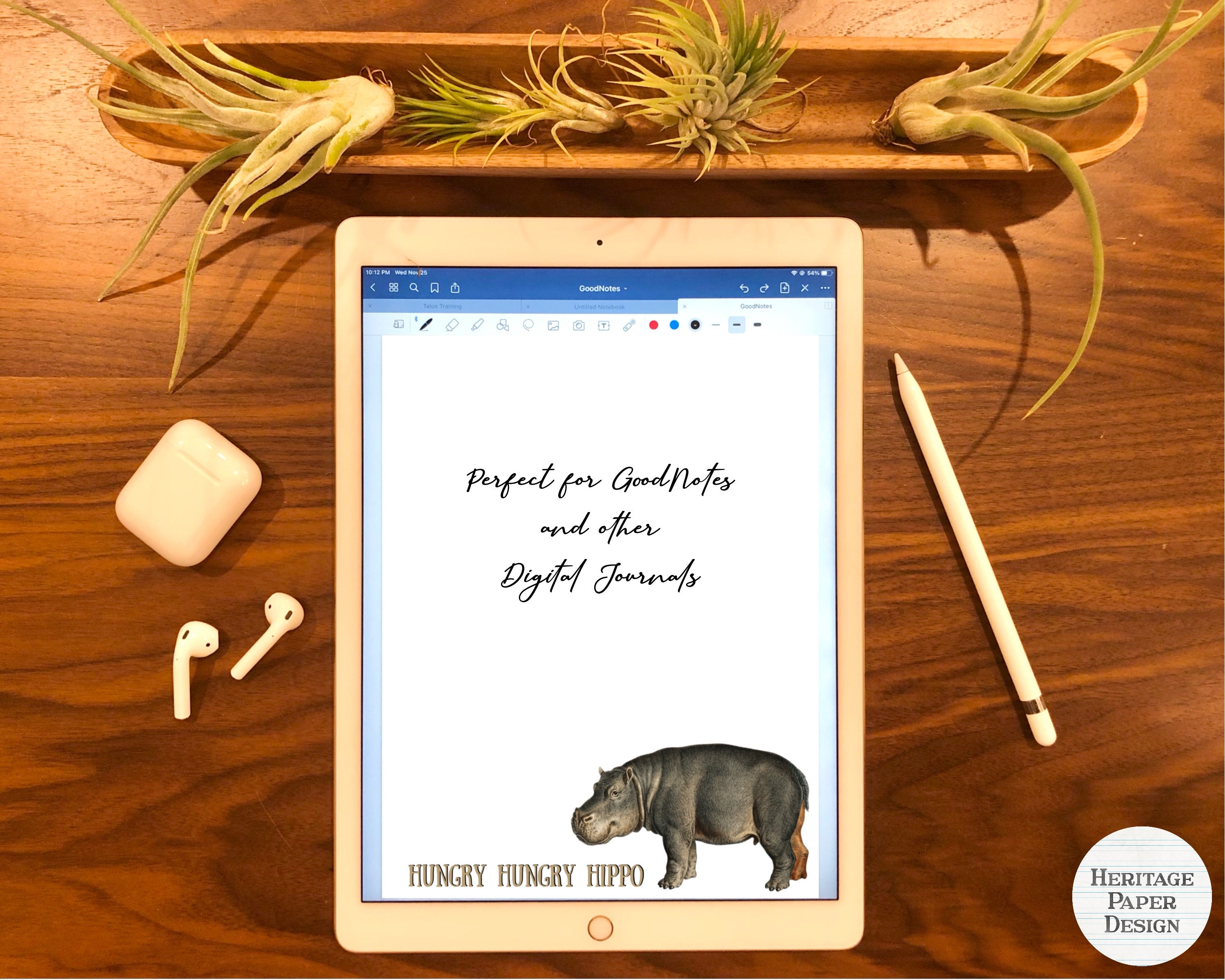 Hungry Hungry Hippo Printable Stationery / Lined Paper / Digital Note ...