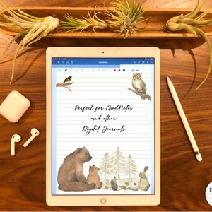 Cute Forest Animals Printable Stationery / Digital Note Paper / Instant ...
