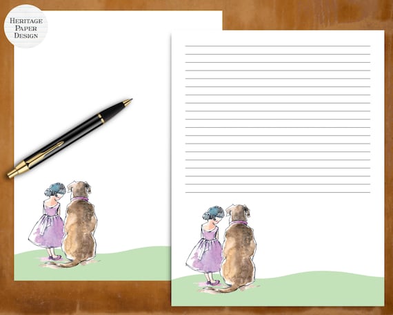 Girl Writing Paper Template