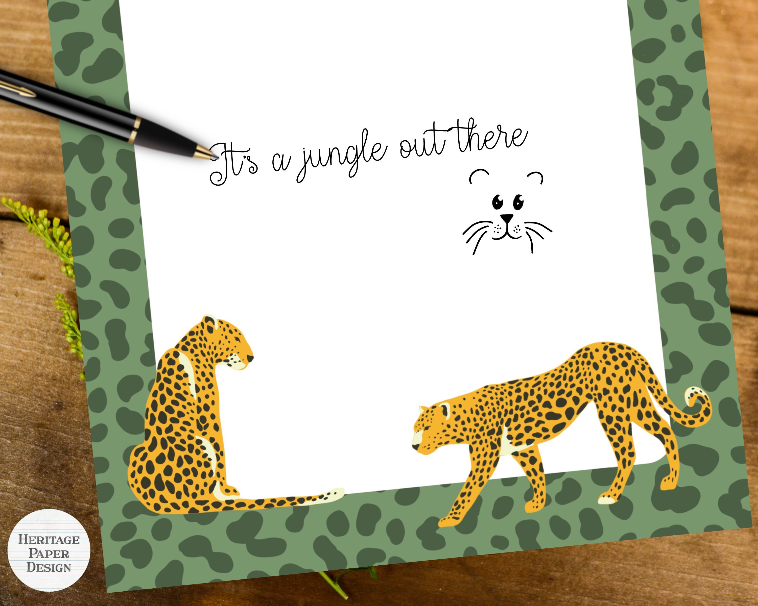 Cheetah Leopard Printable Stationery | Print Easily at Home | Perfect ...