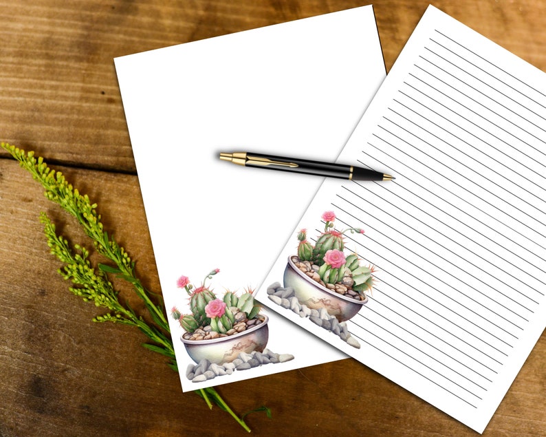 Potted Plant Printable Stationery Bundle Set / 8 Different Designs ...