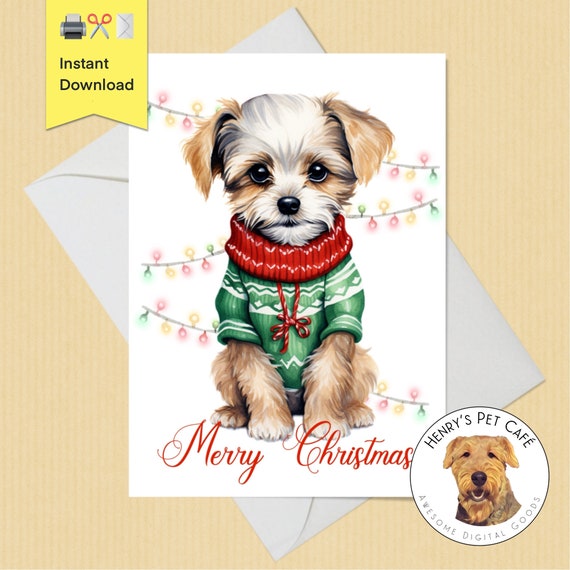 Joyeux Noël Chiot Dessin Animé