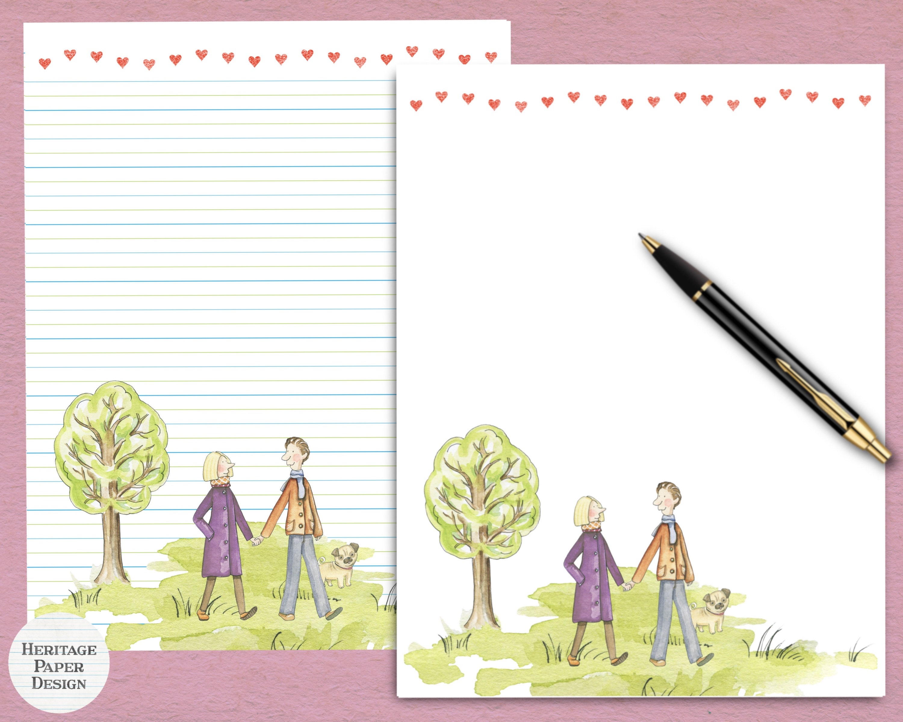 Papercraft Lined and unlined printable writing paper for snailmail ...
