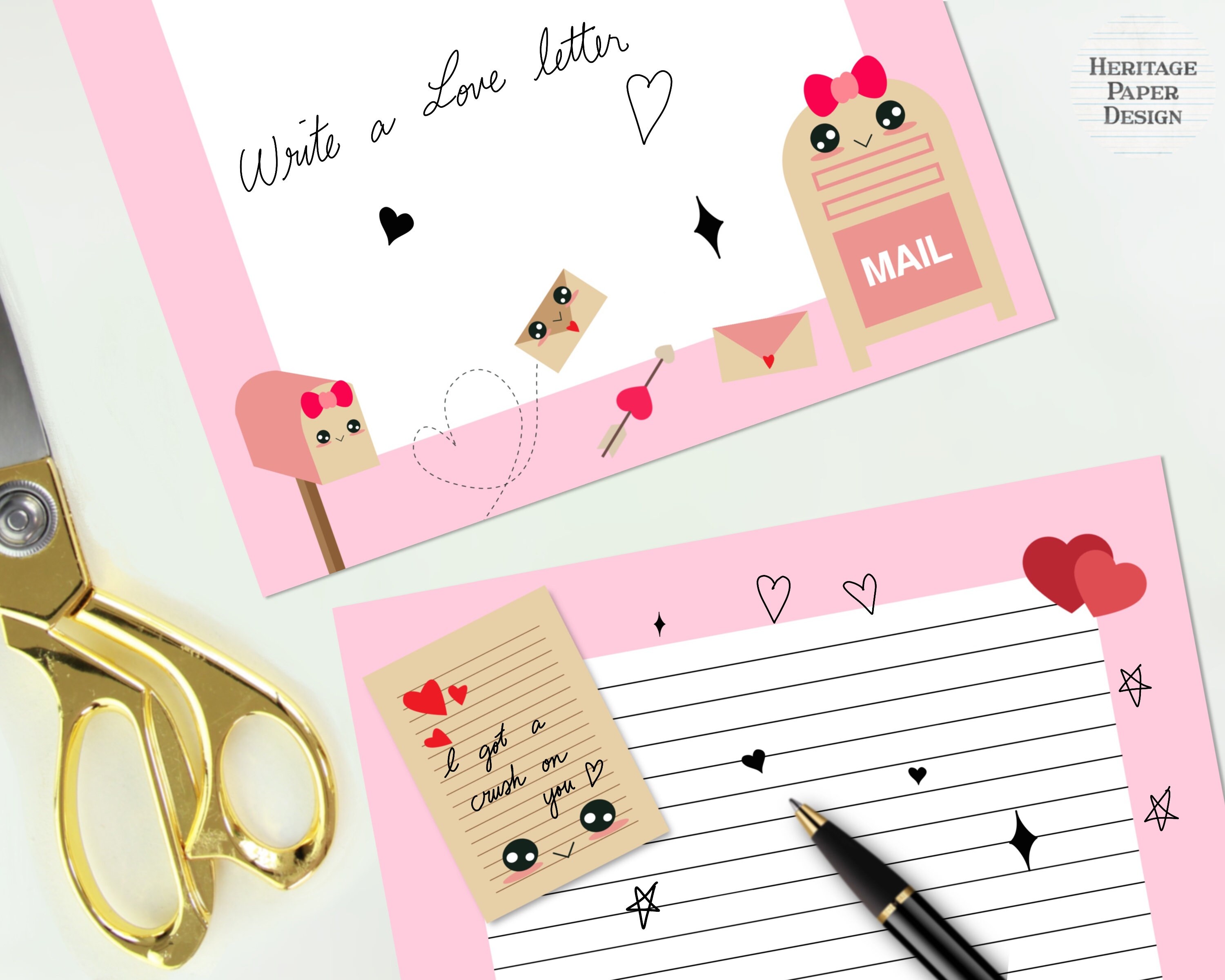 Cute Love Letter Printable Stationery | Print Easily at Home | Perfect ...