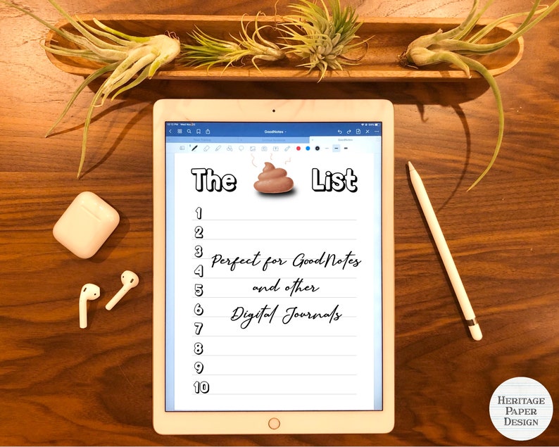 The Shit/poop List Printable Stationery / Digital Note Paper / Instant ...