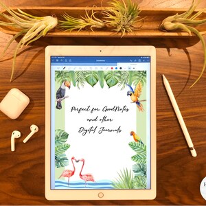 Tropical Birds Printable Stationery / Digital Note Paper / Instant ...