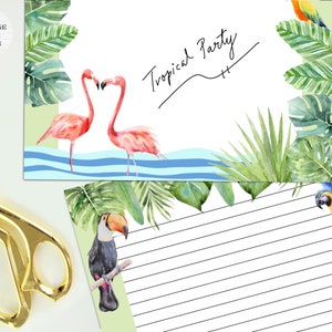 Tropical Birds Printable Stationery / Digital Note Paper / Instant ...