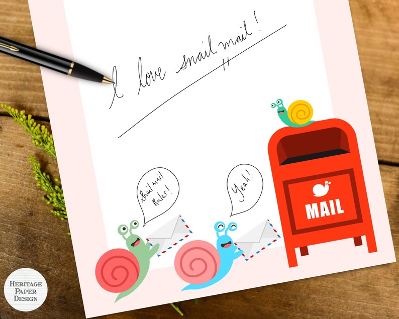 Snail Mail Printable Stationery #3 / Digital Note Paper / Instant ...