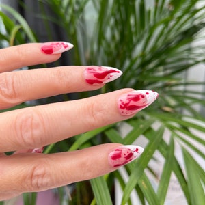 Blood Splattered French Manicure Press on Nails | Gothic Press on Nails ...
